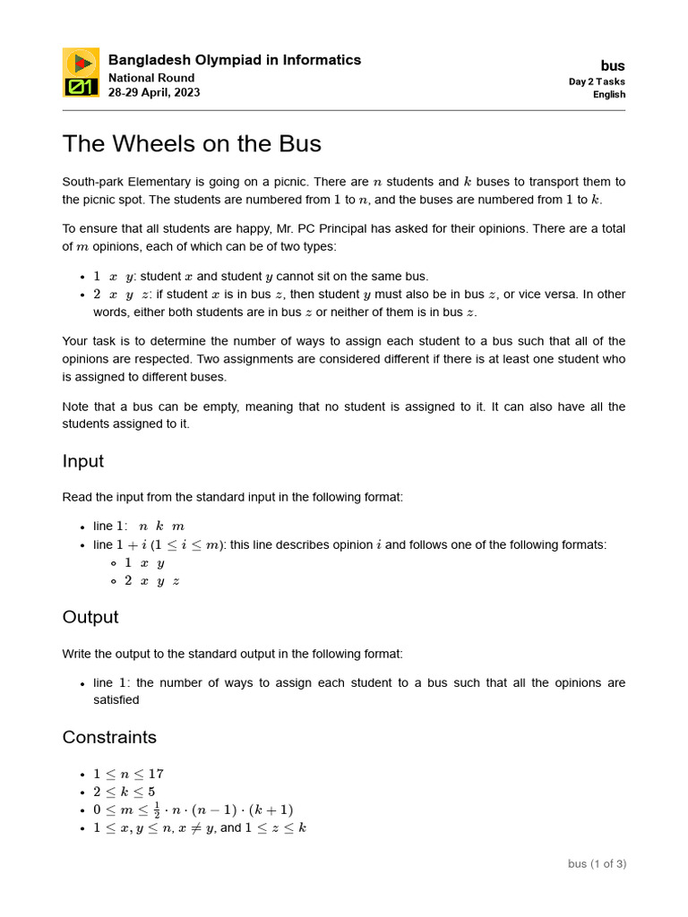Bus Assignment Problem Analysis | PDF | Computer Science | Applied ...
