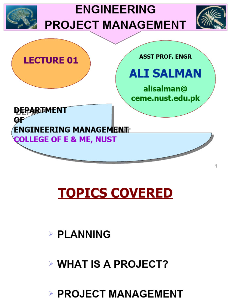 Ali Salman 01 - ENGINEERING PROJECT MANAGEMENT LECTURE | PDF
