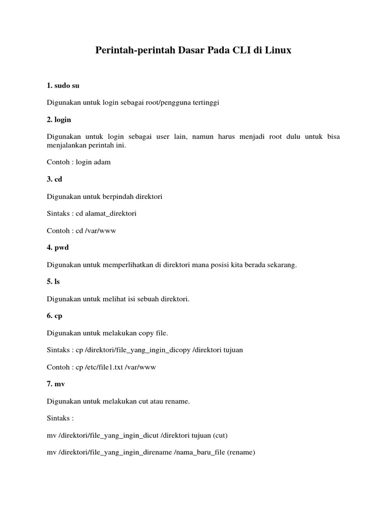 Perintah Dasar Cli | PDF