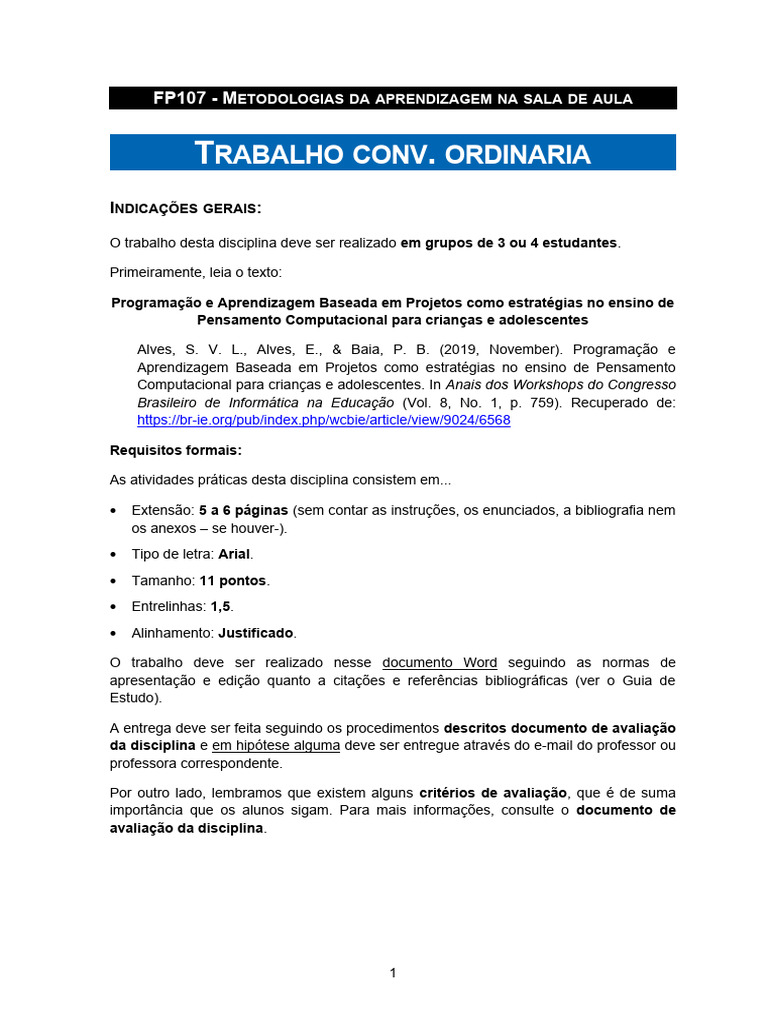 FP107 Trab CO Pronto | PDF