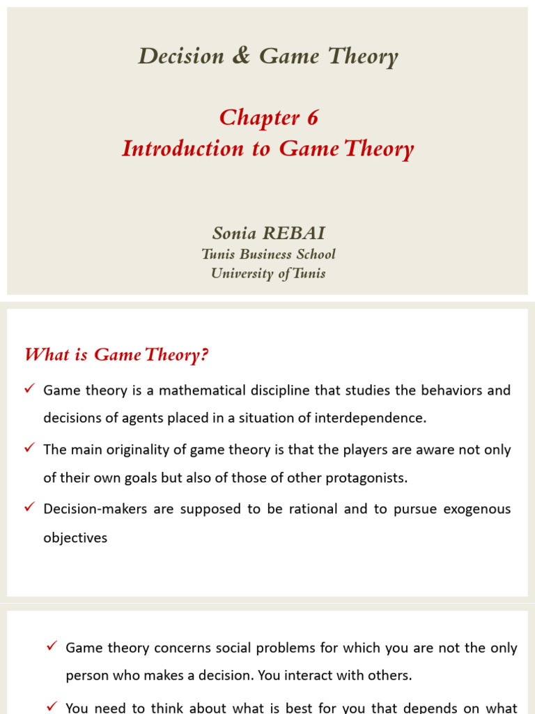 Chapter 6 Introduction To Game Theory | PDF