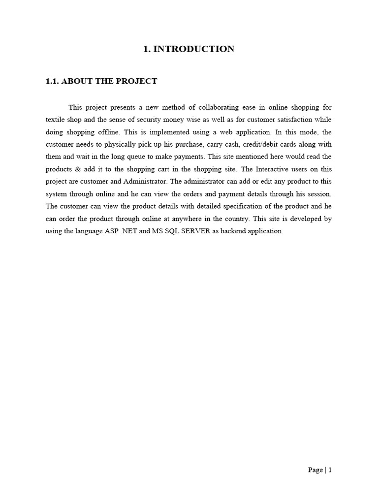 Online Textile Shop - Aligned Document | PDF