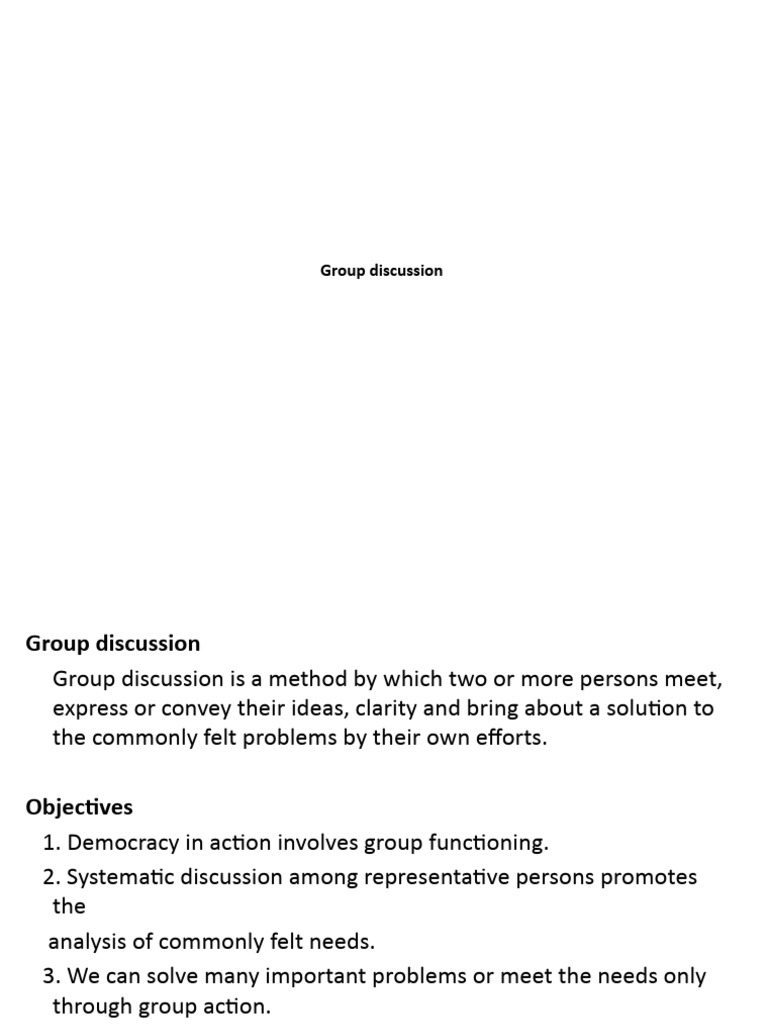 Group Discussion | PDF