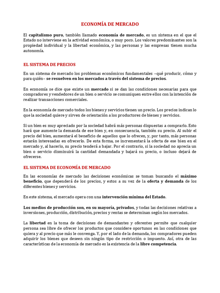 Economia de Mercado | PDF