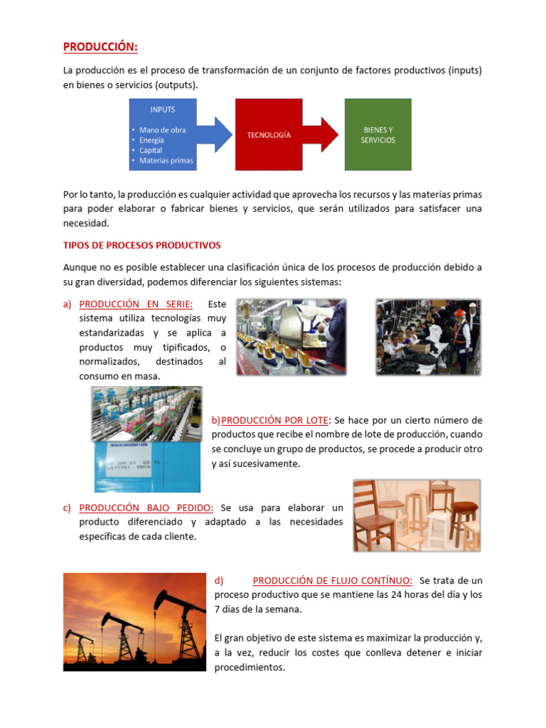 Concepto y Elementos de Producción | PDF