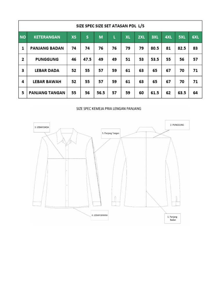 Panduan Ukuran Wearpack | PDF