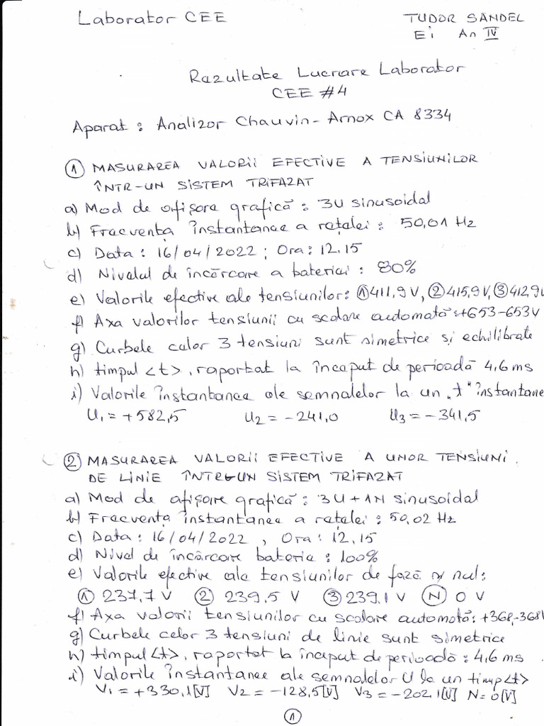 CEE Laborator 4 Tudor Sandel An IV | PDF