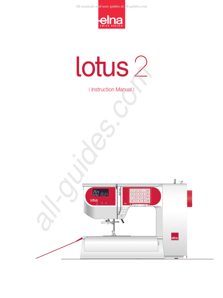 Modern Elna Lotus 2 Sewing Machine Instruction Manual | PDF | Sewing ...
