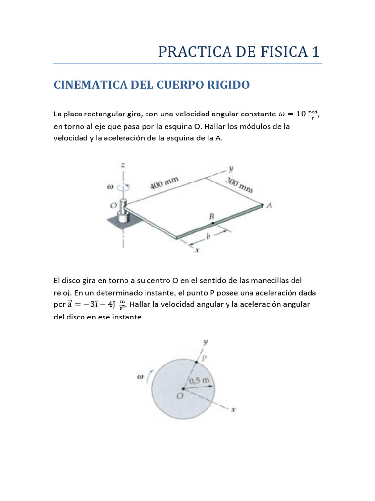 PRACTICA DE FISICA 1 - Cinematica y Dinamica Del CR - Nov2023 | PDF