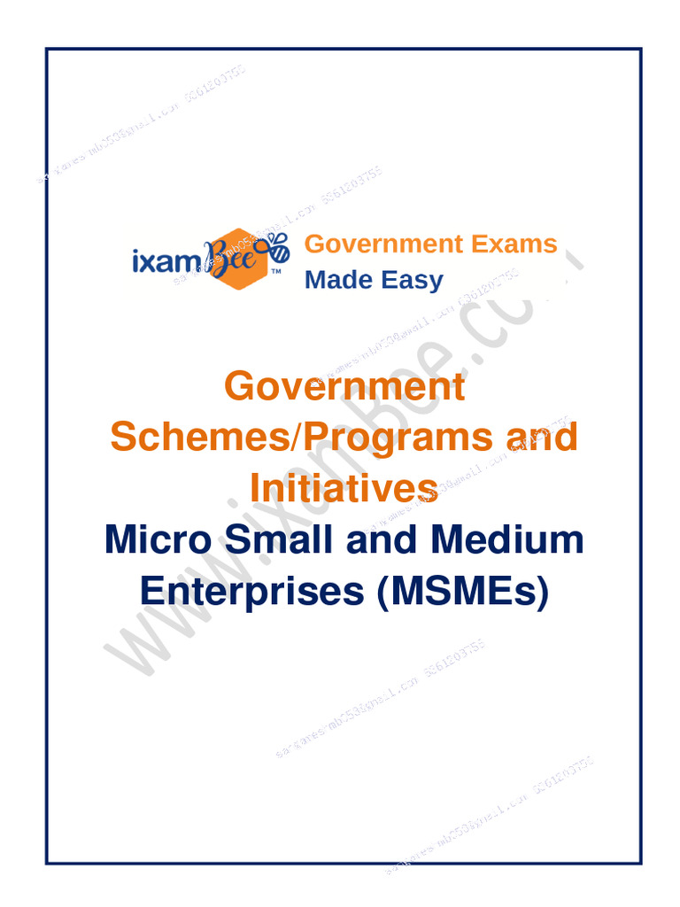 Government Schemes Msme Pdf