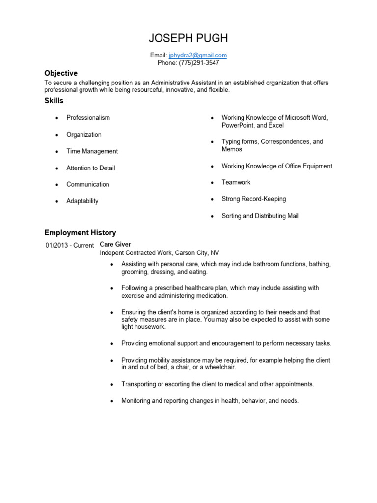 Joseph Pugh Resume | PDF