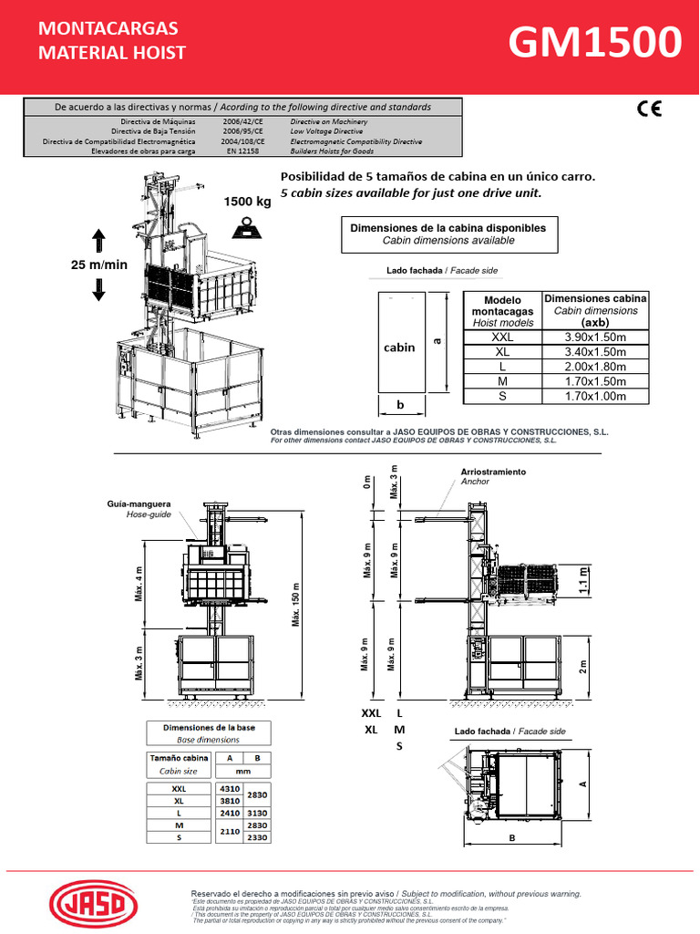 Montacargas Gm1500-Ficha-Tecnica-Es | PDF