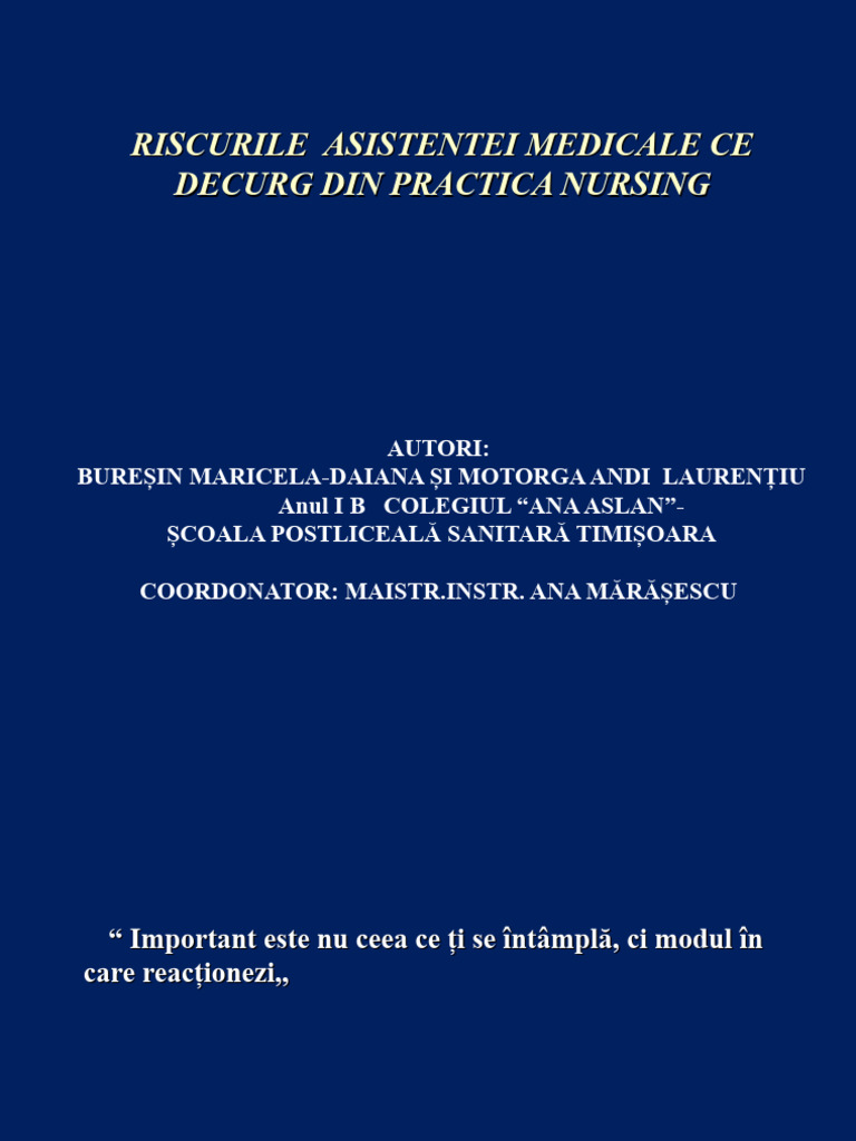 Riscurile Asistentei OK. | PDF