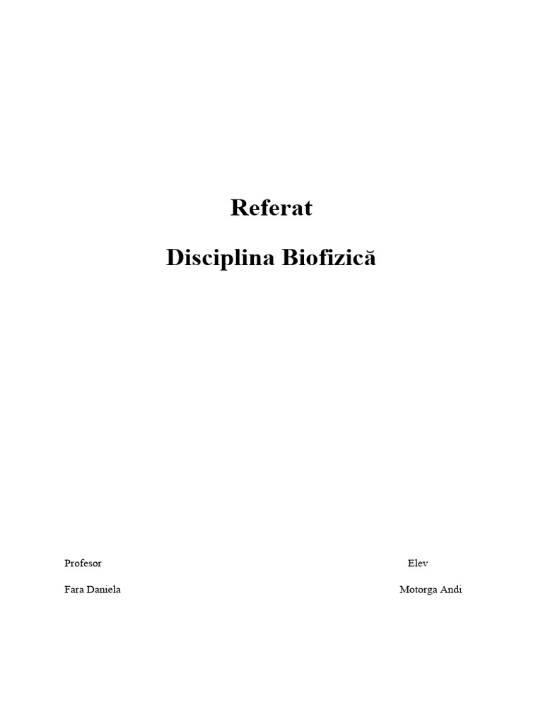 Referat Biofizica | PDF