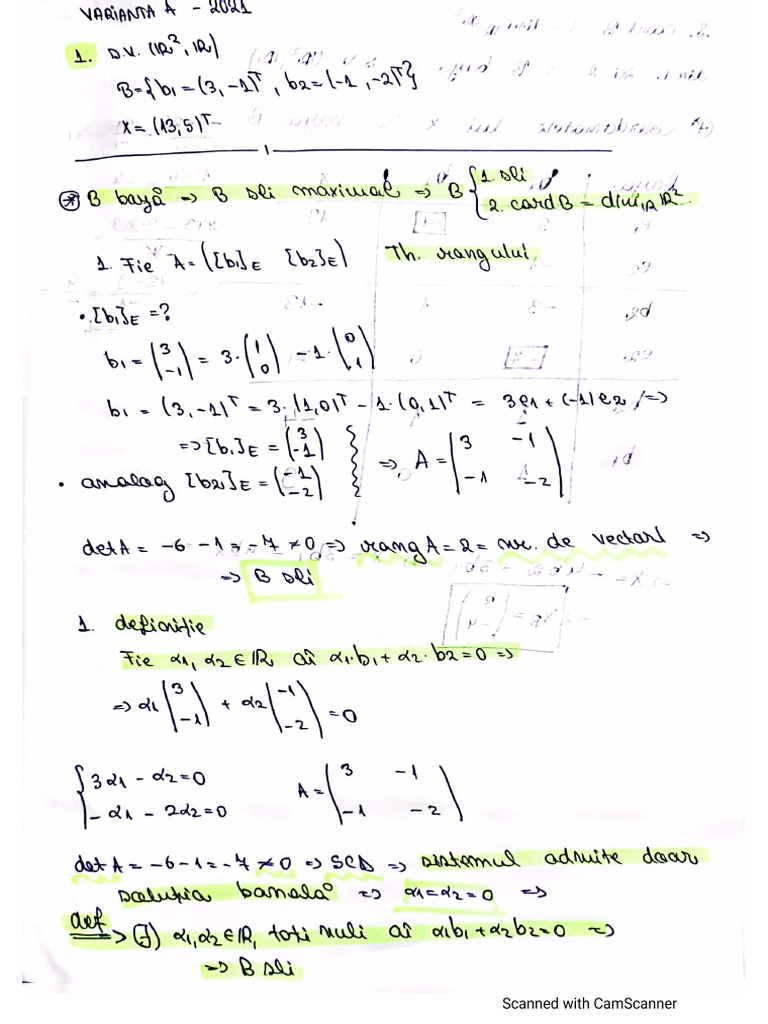Varianta A 2021 Nota 5 | PDF