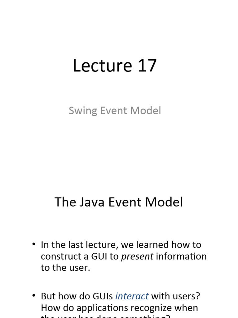 L17 - Swing Event Modeling | PDF