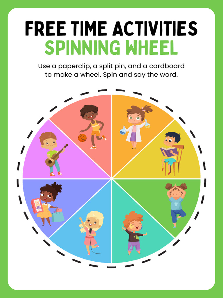 Free Time Activities Green White Spinning Wheel Sheet | PDF