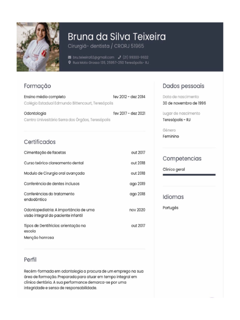 Bruna Teixeira- Curriculo | PDF