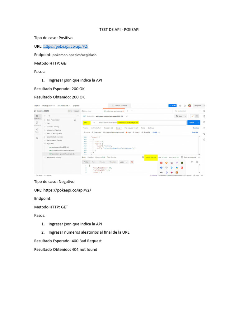 Formato Desafio TEST DE POKEAPI | PDF