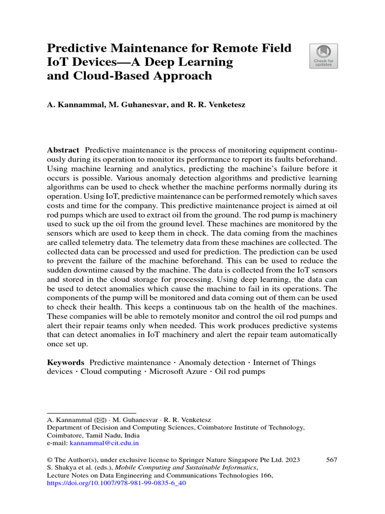 Predictive Maintenance For Remote Field Iot Devices-A Deep Learning and ...