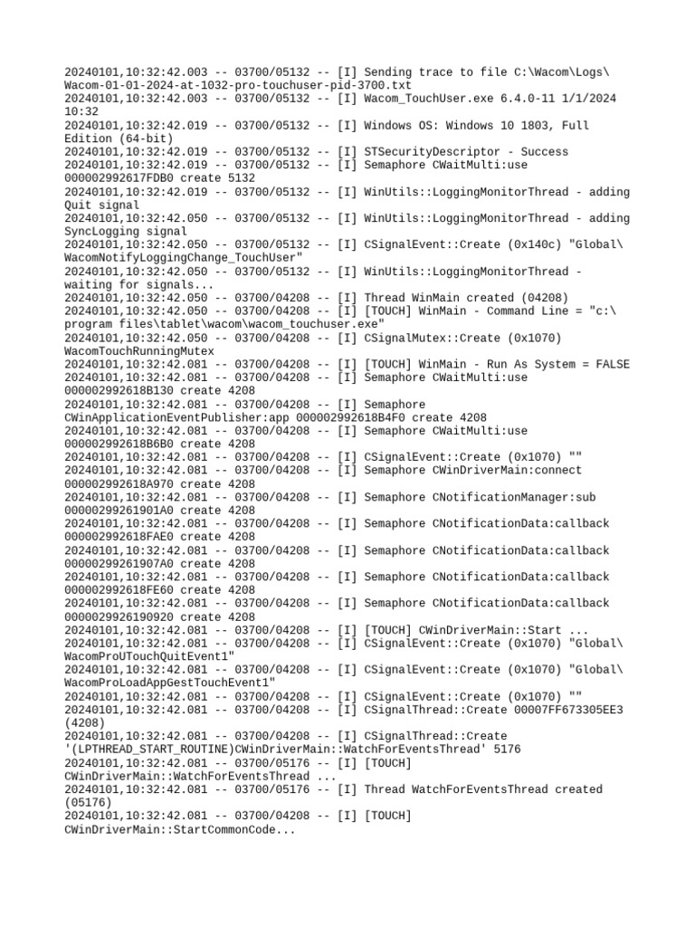 Wacom Touch Driver Log Analysis | PDF | Software Engineering | System Software