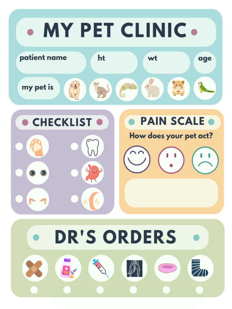 Vet Office Pretend Play Printables | PDF