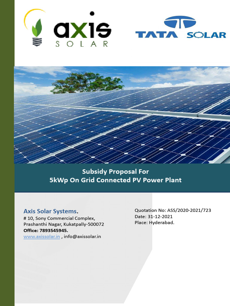 5kW Solar System Quotation & Subsidy Info | PDF | Technology & Engineering