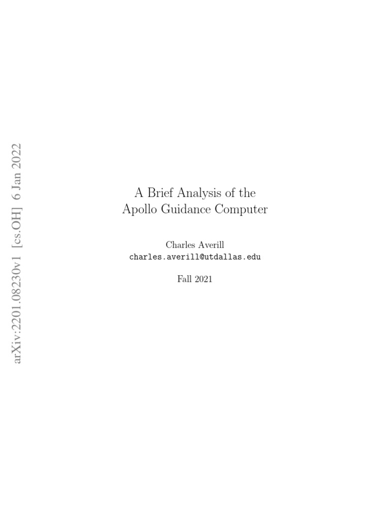 Apollo Guidance Computer Pdf Bit Random Access Memory