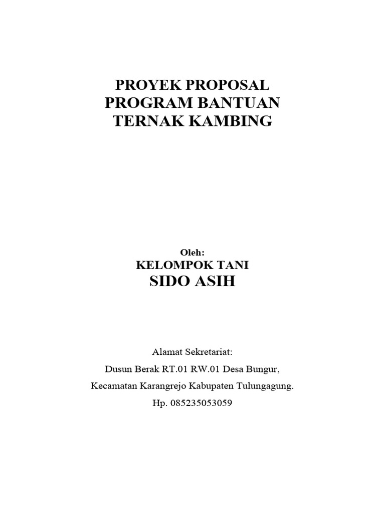 Proposal Wedus | PDF | Memasak, Makanan, & Anggur