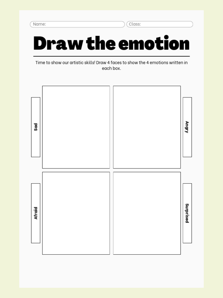 Draw Emotions Worksheet Activity | PDF