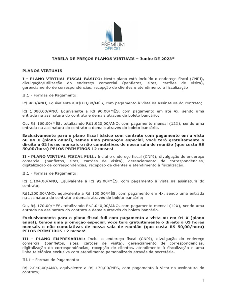 PLANOS VIRTUAIS 2023 | PDF