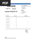 Salary Invoice Template | PDF