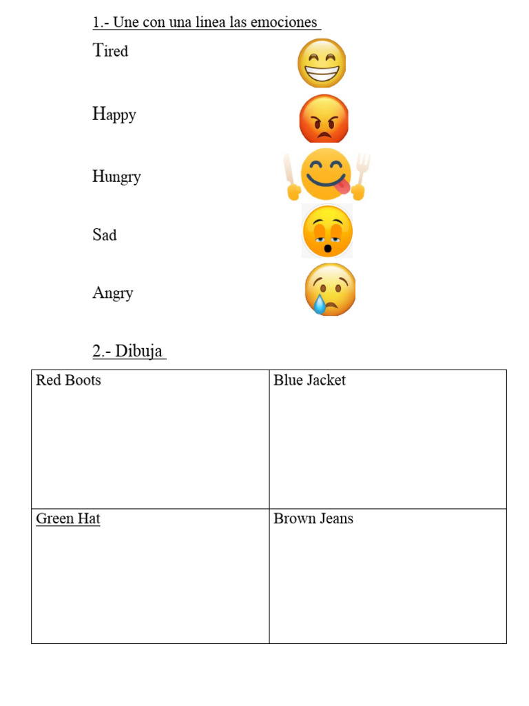 Ingles Emociones Colores | PDF