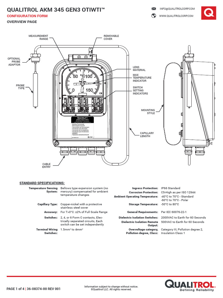 36 08374 00 REV 001 AKM345 GEN3 Configuration Form | PDF