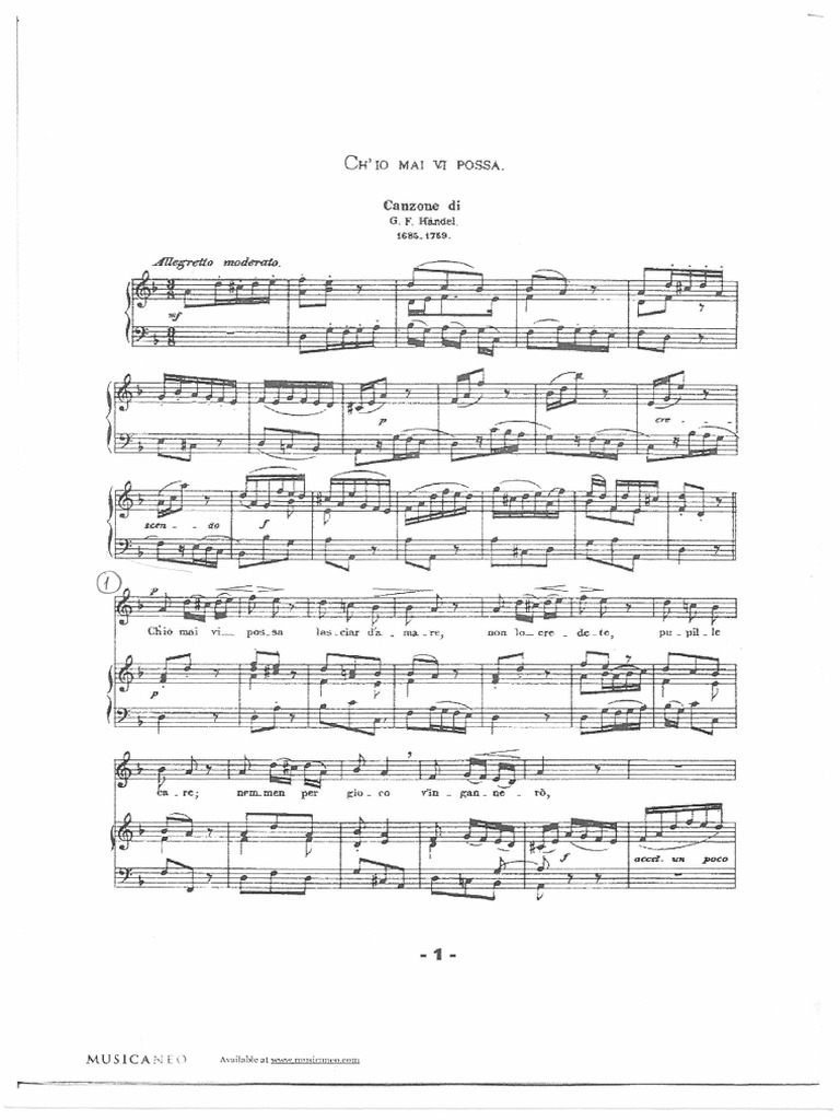 Ch'Io Mai VI Possa - G. F. Handel | PDF