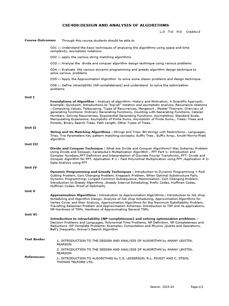 CSE408 | PDF | Computational Complexity Theory | Fast Fourier Transform
