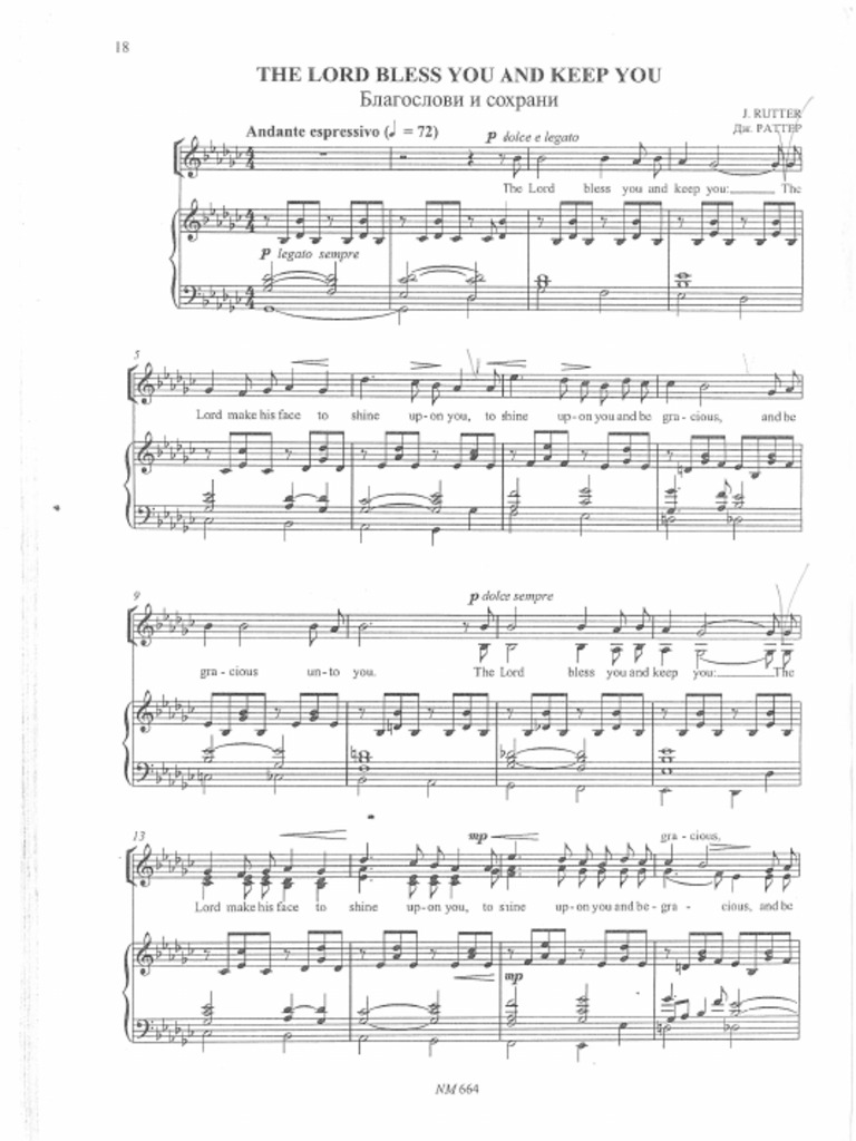 The Lord Bless You and Keep You - J. Rutter | PDF