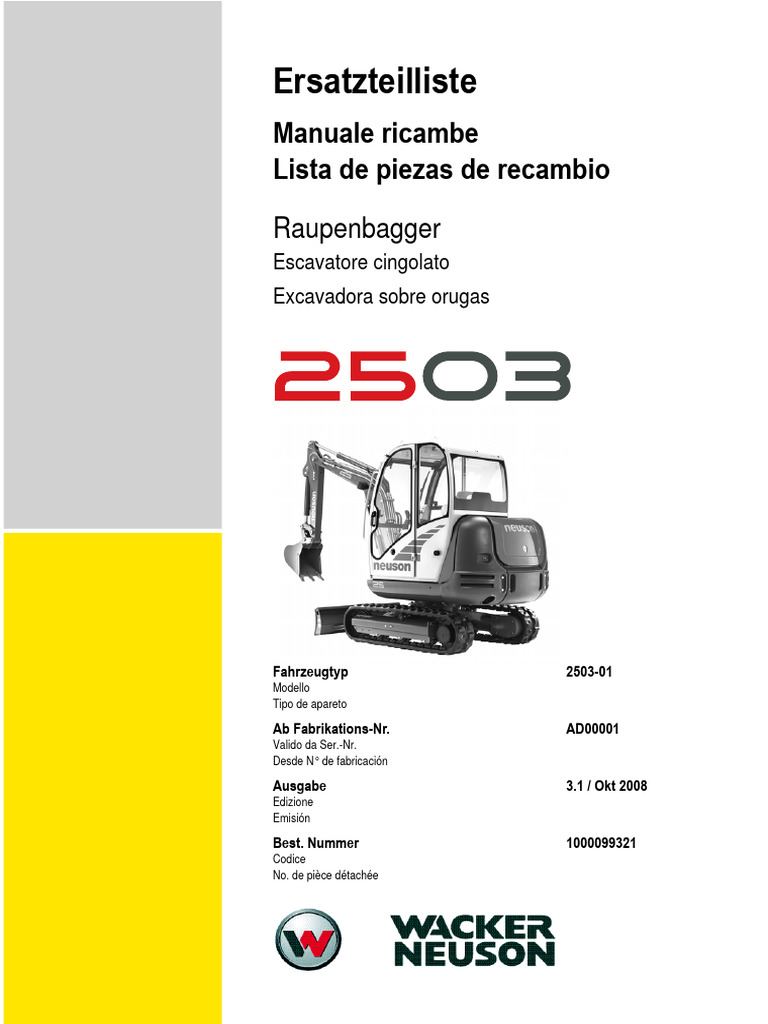 2503-01 Parts Manual | PDF