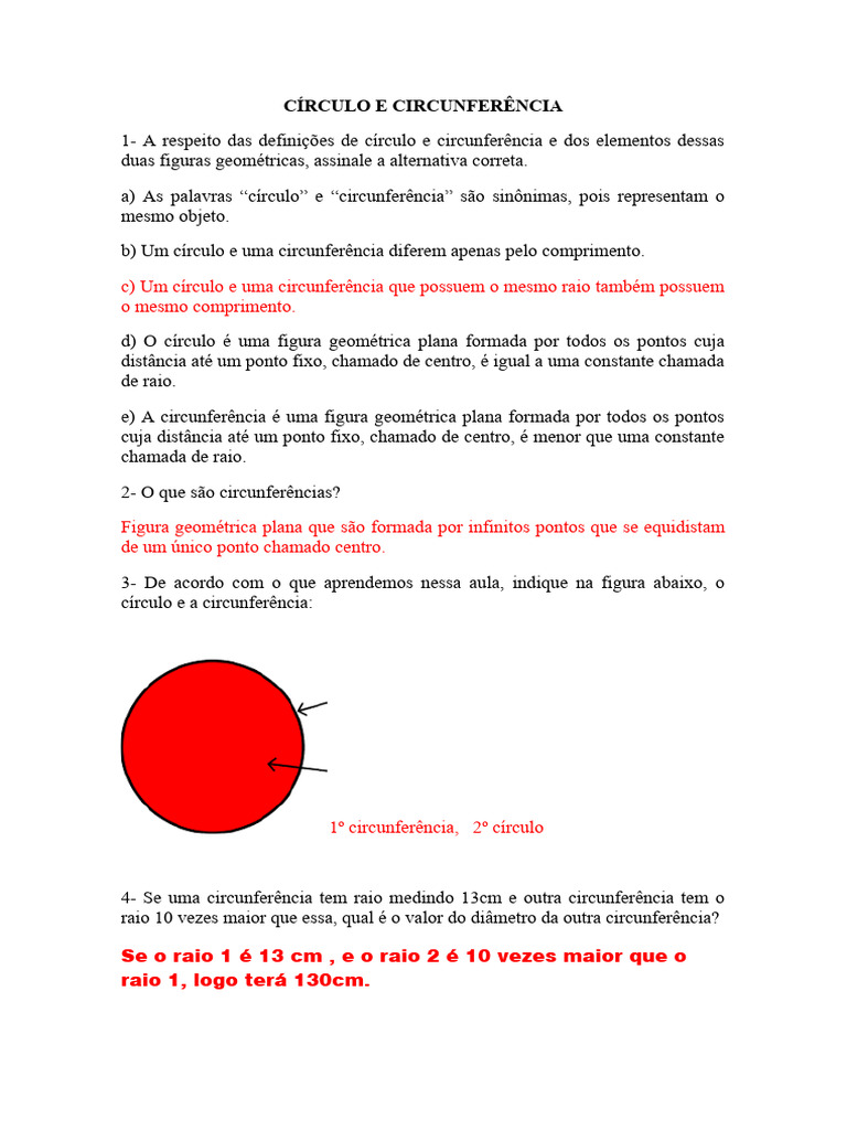 Circulo e Circunferência | PDF