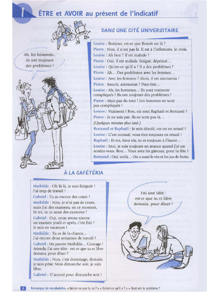 Verbes Avoir Et Etre - Dialogue | PDF