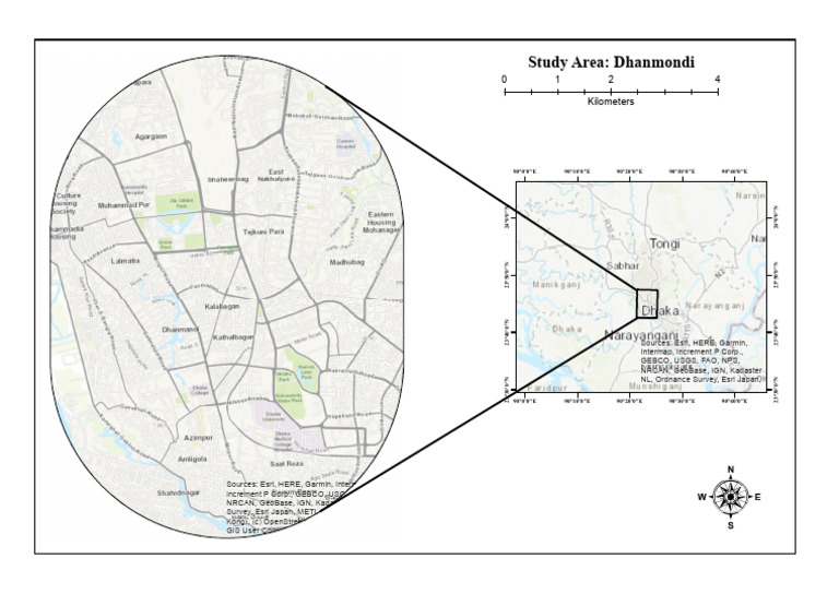 Study Area - Dhanmondi Base Map | PDF