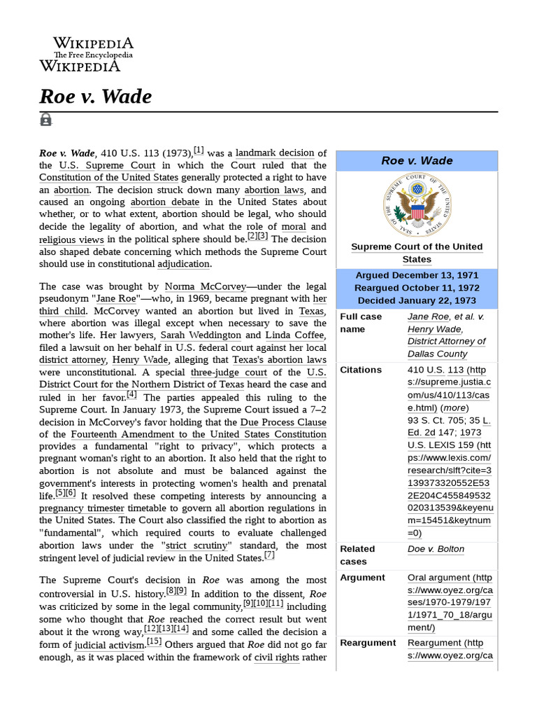 Roe v. Wade | PDF | Roe V. Wade | Mootness