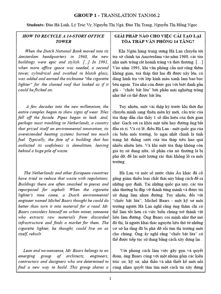 BD1 - Group project - Nhóm 1 - Dịch AV | PDF