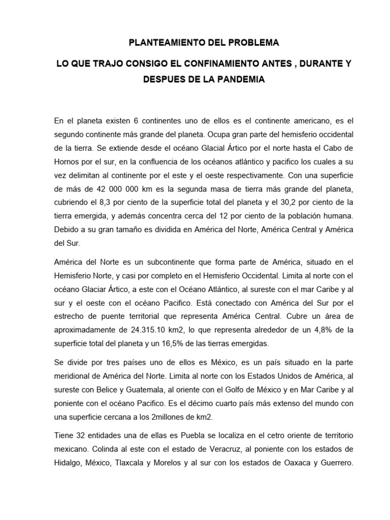 Planteamiento Del Problema | PDF