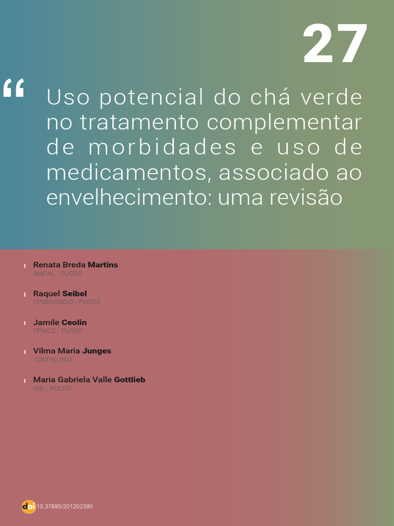 Uso Potencial Do Chá Verde No Tratamento Complementar de Morbidades e ...