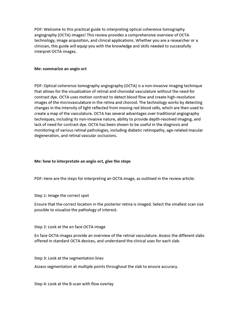 Q and A OCTA Interpretation | PDF