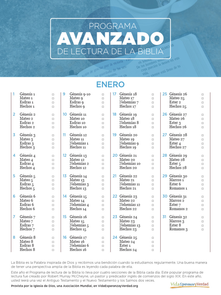 Programa Avanzado de Lectura de La Biblia | PDF | Biblia | Salmos