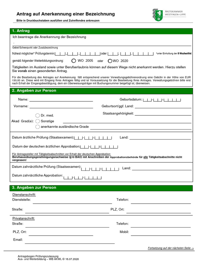 WB Antragsformular | PDF