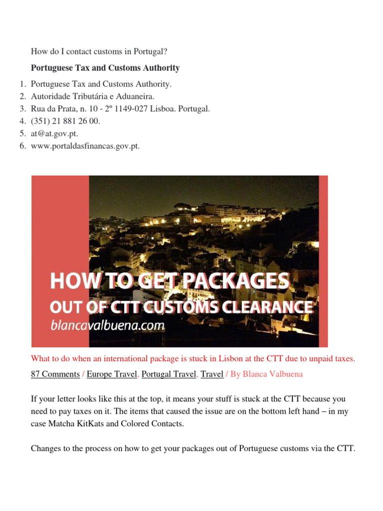 Customs Clearance in Portugal | PDF | Customs | Sunscreen