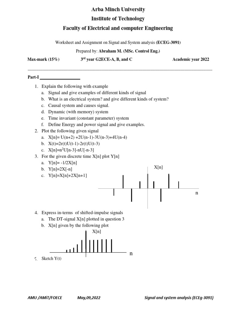 Signal Assignment From Part Ii To Iv Pdf 